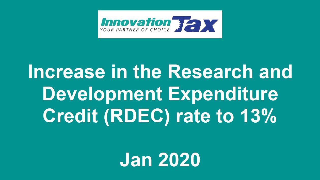 Increase in the RDEC rate to 13